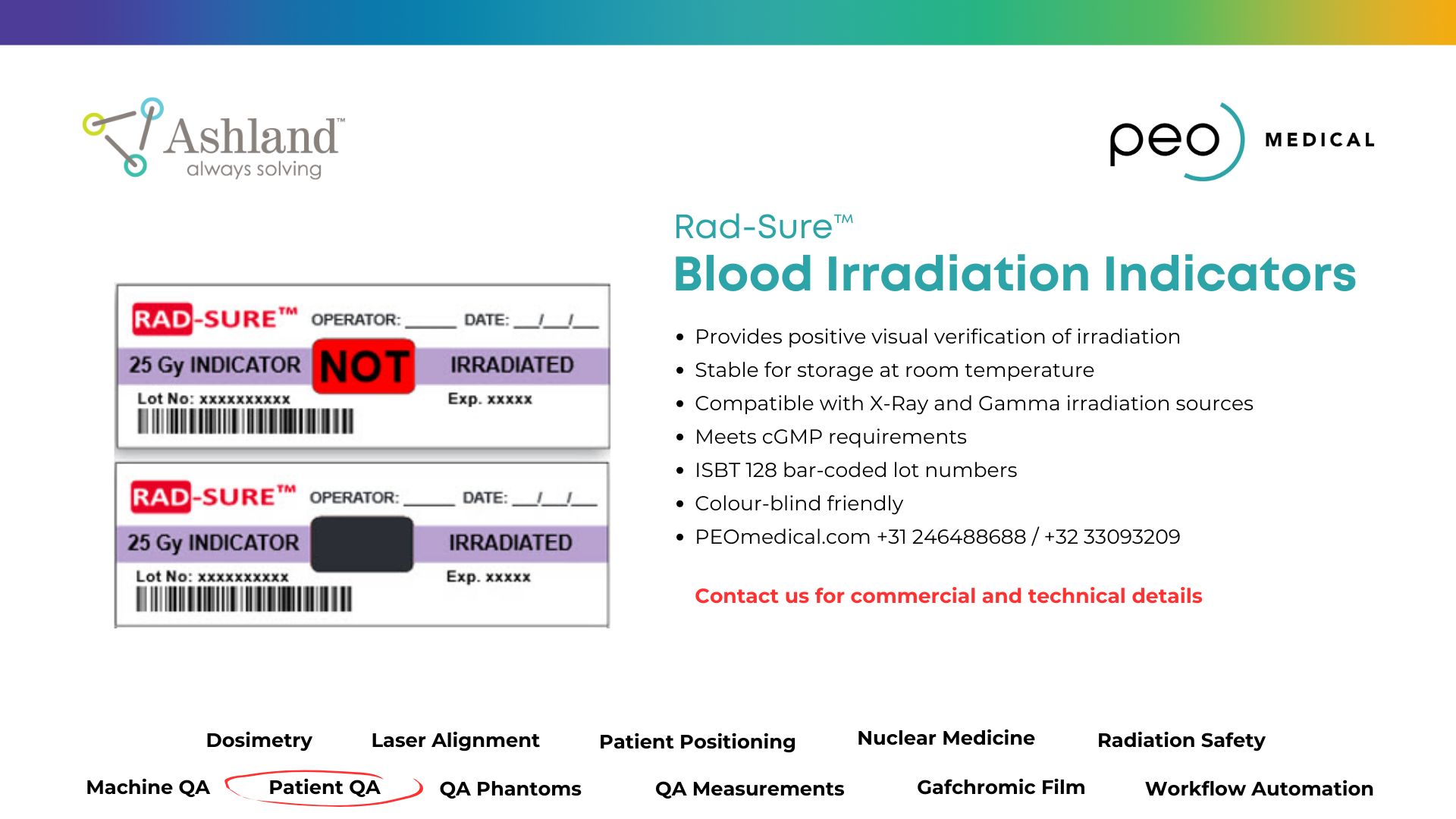 Rad-Sure™, world’s highest resolution dosimeter - PEO Medical